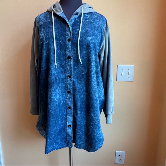 thrill jeans | Dresses | Thrill Jeans Gray And Denim Dresstunic Size 3x ...